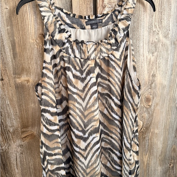 Covington | Tops | Covington Animal Print Sleeveless Blouse | Poshmark